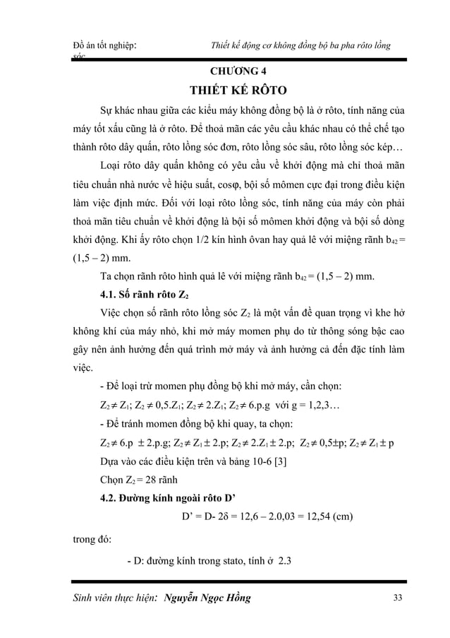 Thiết kế động cơ điện không đồng bộ ba pha rôto lồng sóc (Kèm file Autocad) | PDF