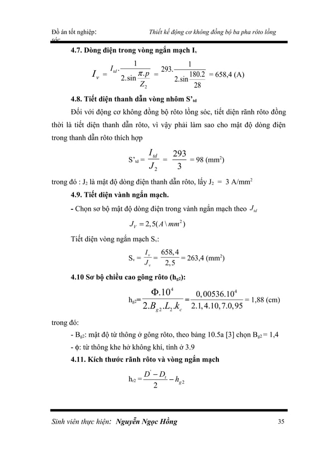 Thiết kế động cơ điện không đồng bộ ba pha rôto lồng sóc (Kèm file Autocad) | PDF