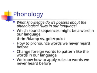 The sound pattern of language The sound pattern of language The sound pattern of language The ...