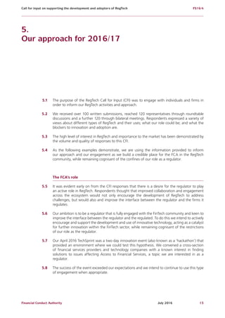 FCA - Call for input on RegTech - Feedback | PDF