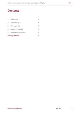 FCA - Call for input on RegTech - Feedback | PDF