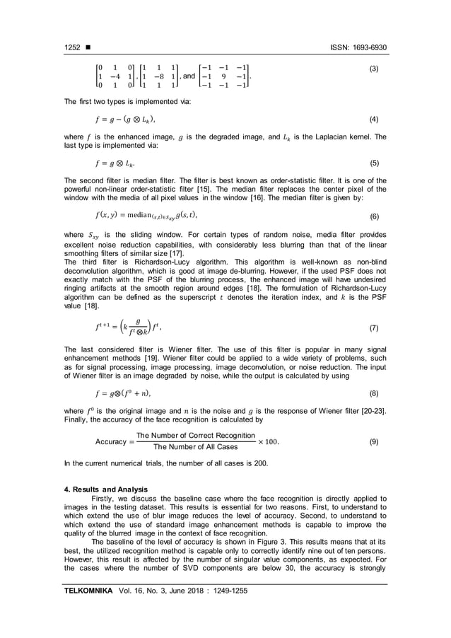 Face Recognition on Linear Motion-blurred Image | PDF
