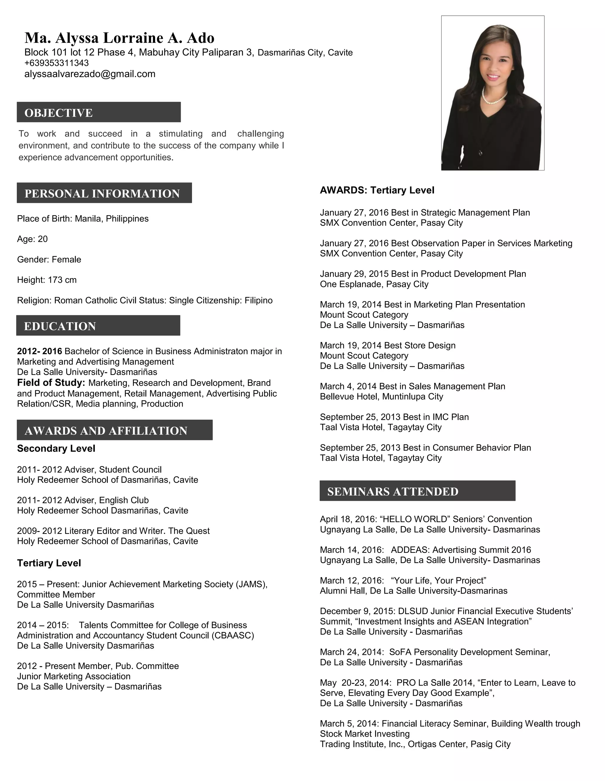 Ma. Alyssa Lorraine-Ado-Resume | PDF