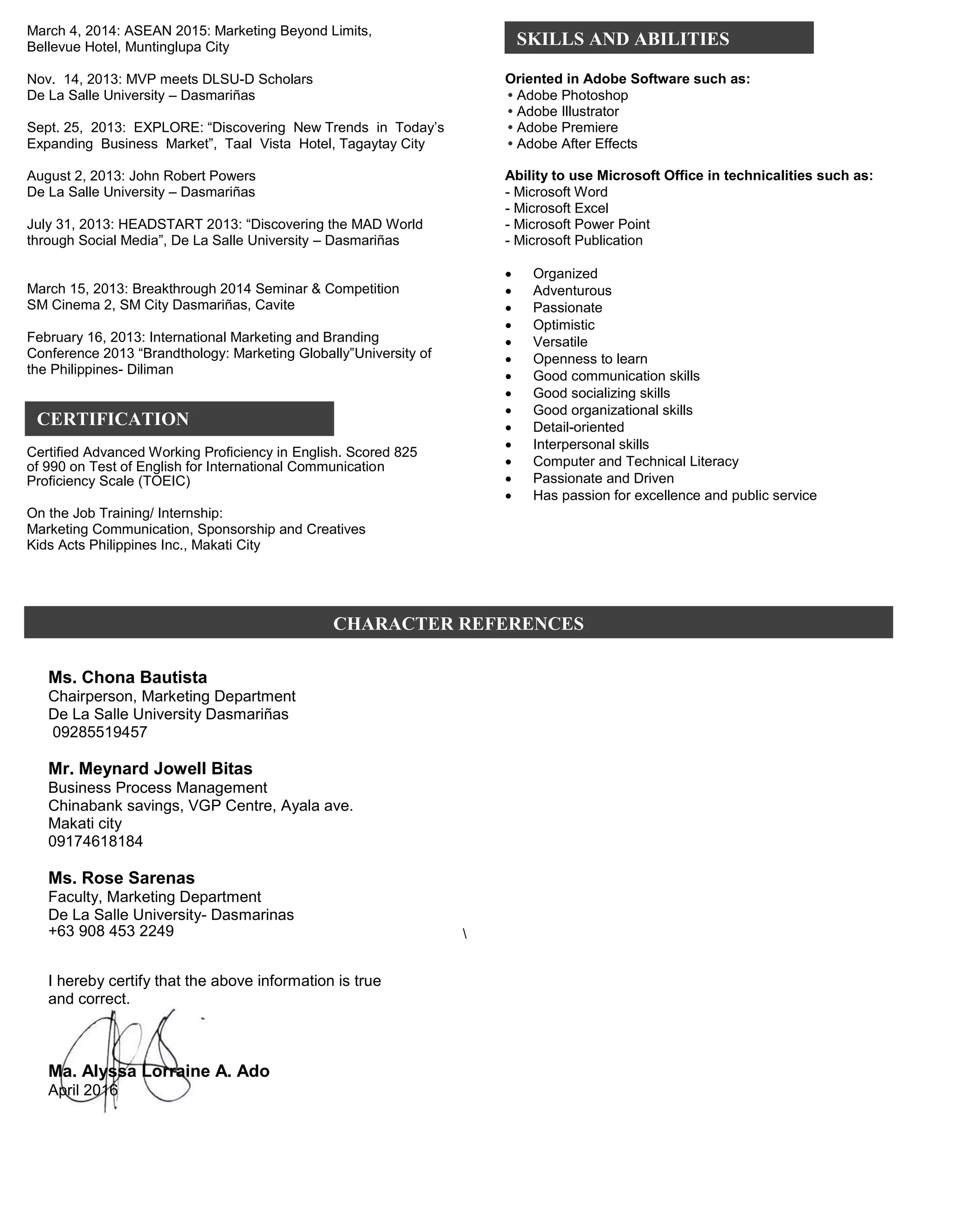Ma. Alyssa Lorraine-Ado-Resume | PDF