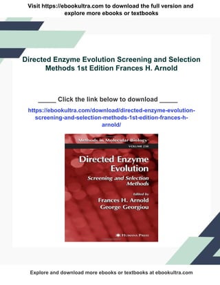 Directed Enzyme Evolution Screening and Selection Methods 1st Edition ...