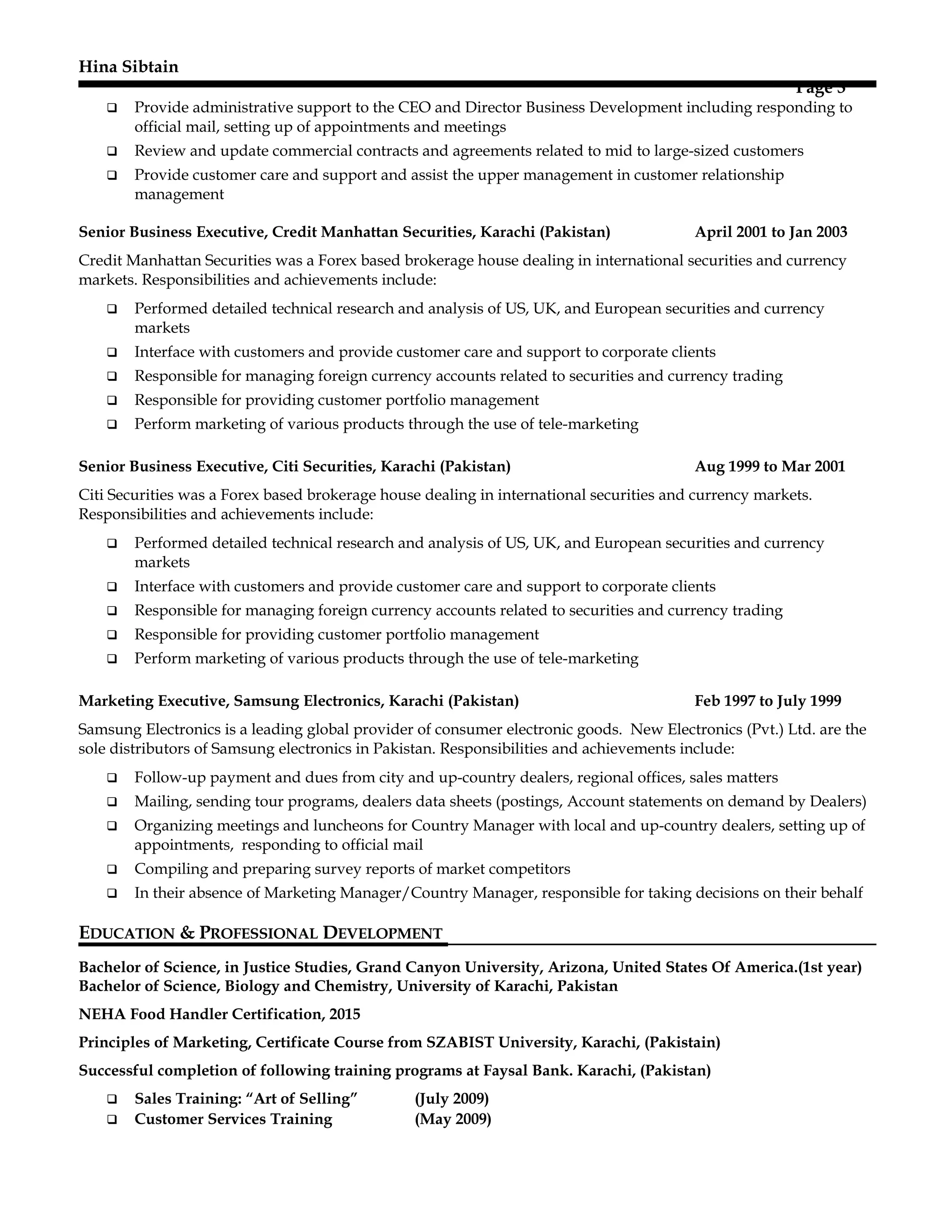 Hina-Resume-final3 (2) | DOC | Sales | Business