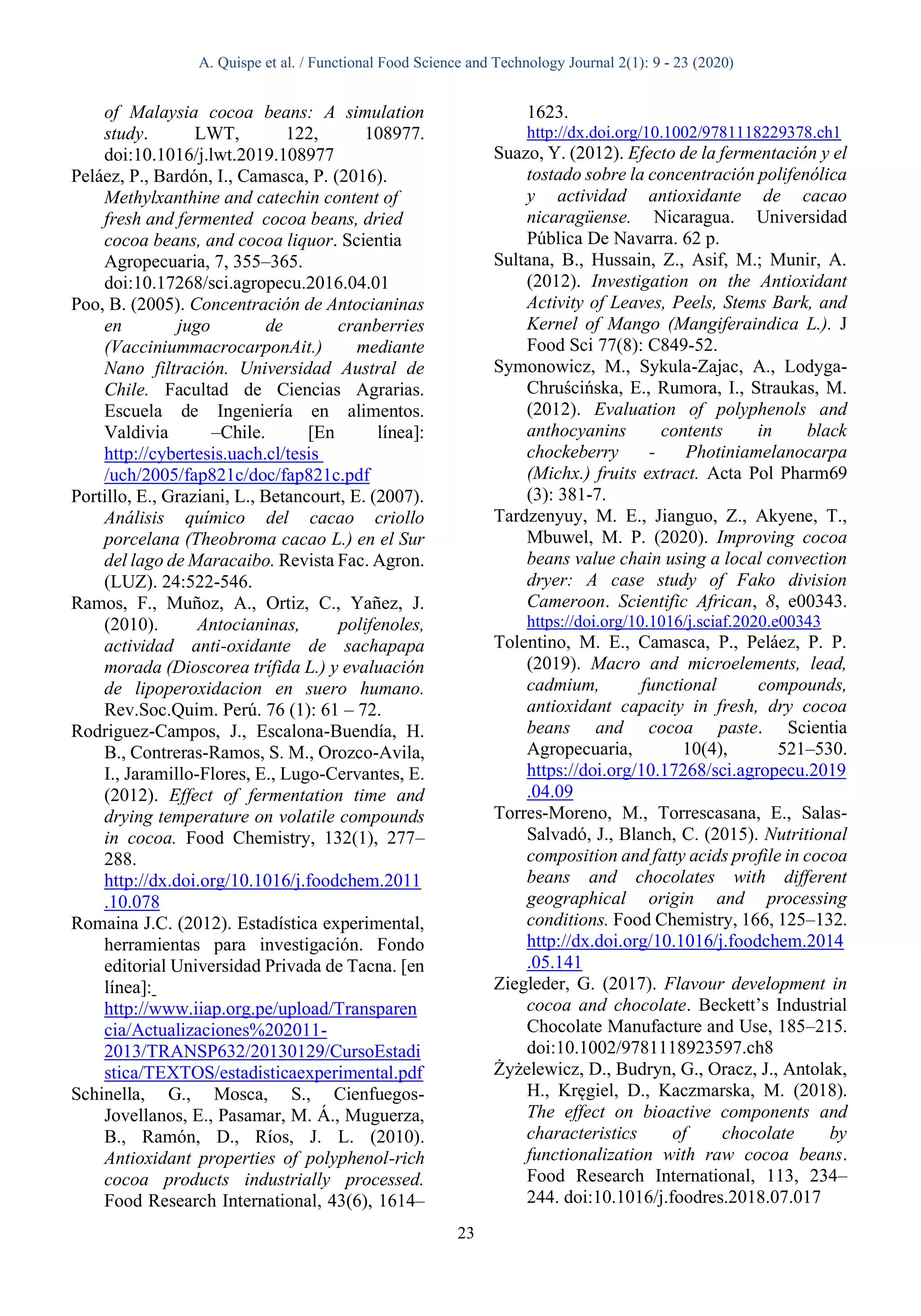 Functional Food Science and Technology Journal 2(1): 9-23 (2020) | PDF