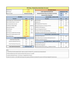 PSV Sizing - API Based | PDF