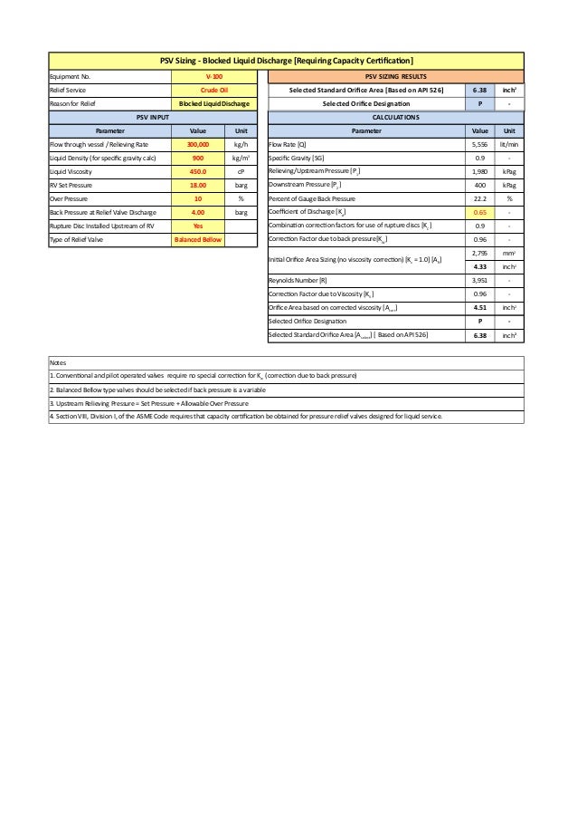 Psv Sizing Api Based