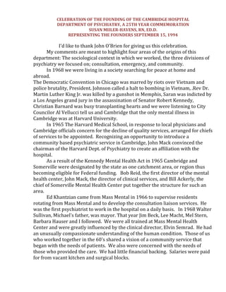 1994 CELEBRATION OF THE FOUNDING OF THE CAMBRIDGE HOSPITAL | PDF