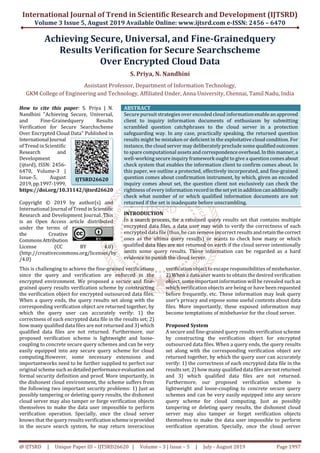 Achieving Secure, Universal, and Fine Grainedquery Results Verification for Secure Searchscheme ...