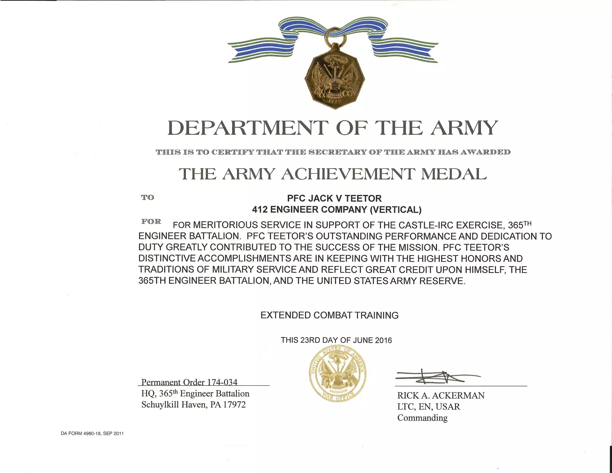 Army Achievement Medal | PDF