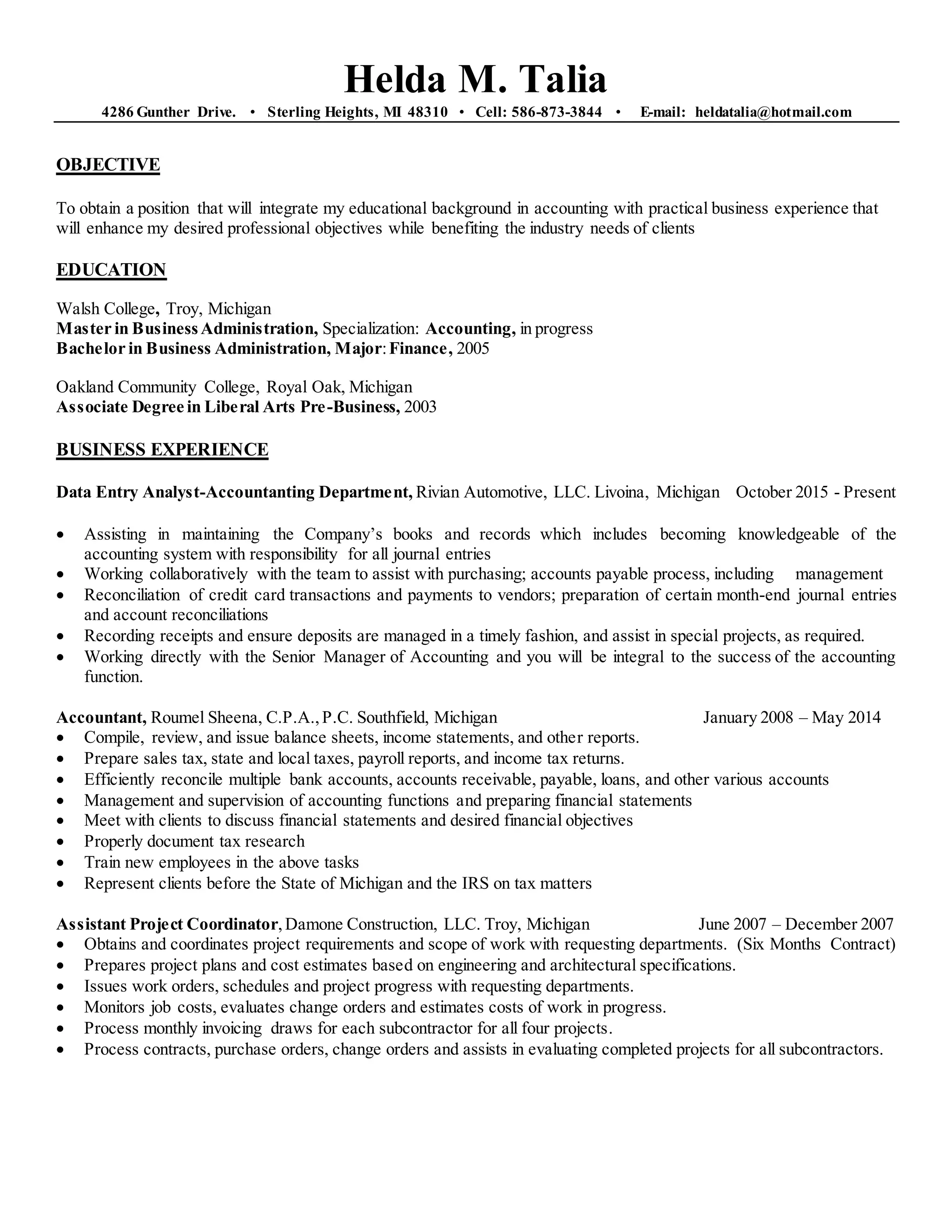 Helda's Resume updated | DOCX