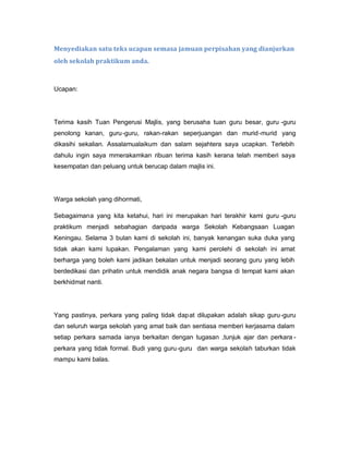 Contoh Teks Ucapan Perpisahan