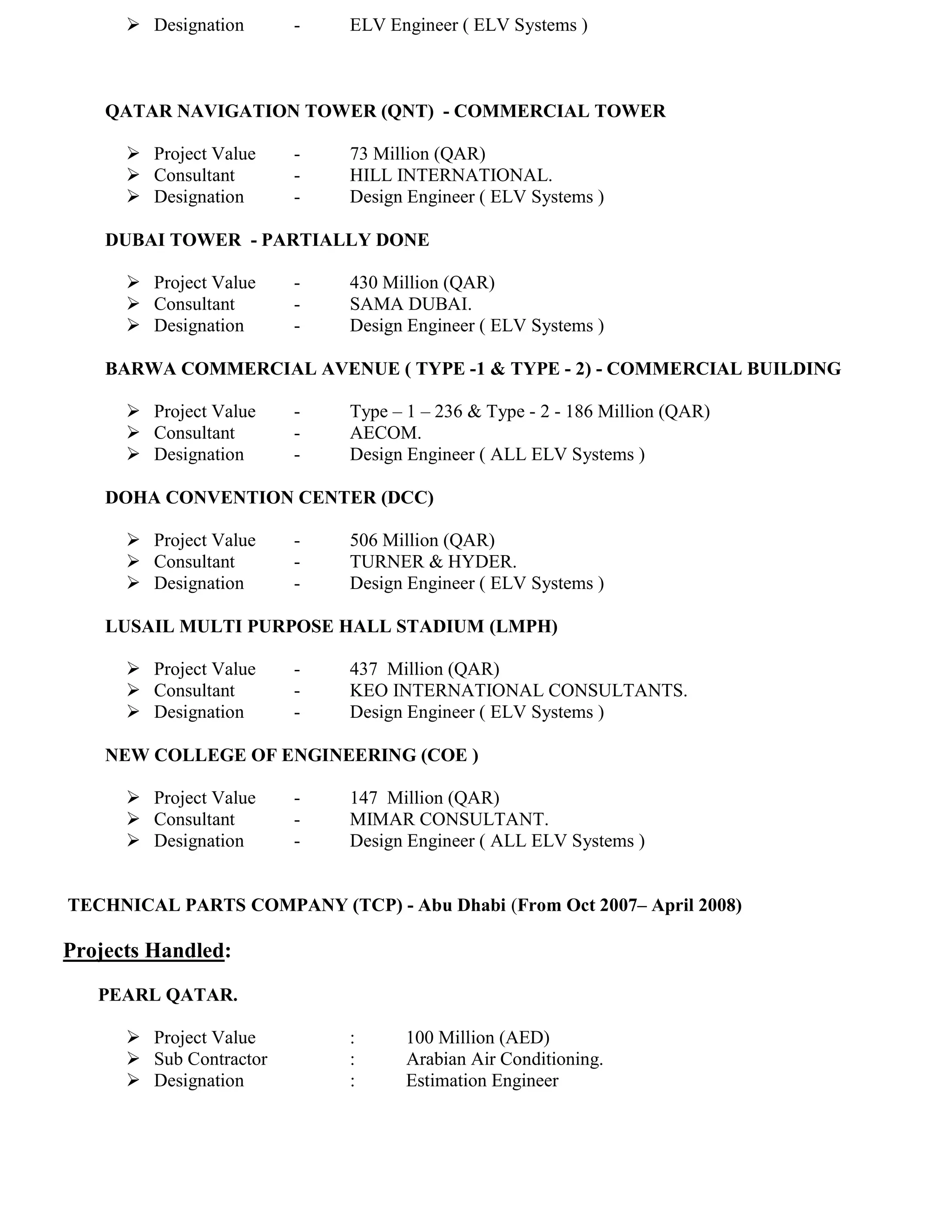 CV - ELV ENGINEER | PDF