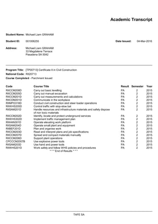 Academic Transcript (job 1759126) | PDF | Civil Engineering Industry ...