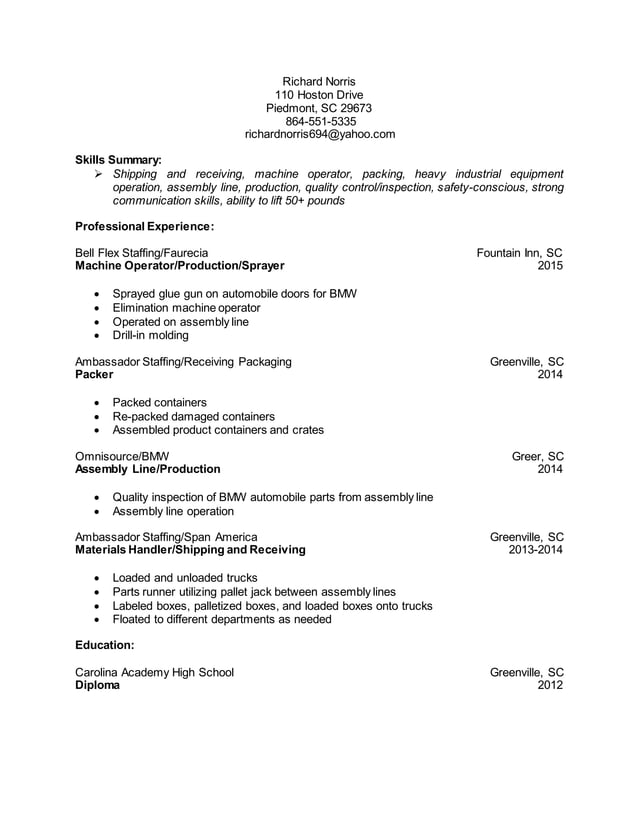 new resume richard | PDF