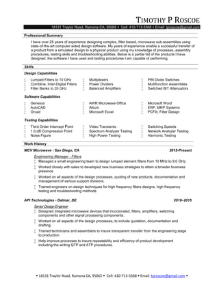 Resume Timothy Roscoe 07-07-2015 | PDF