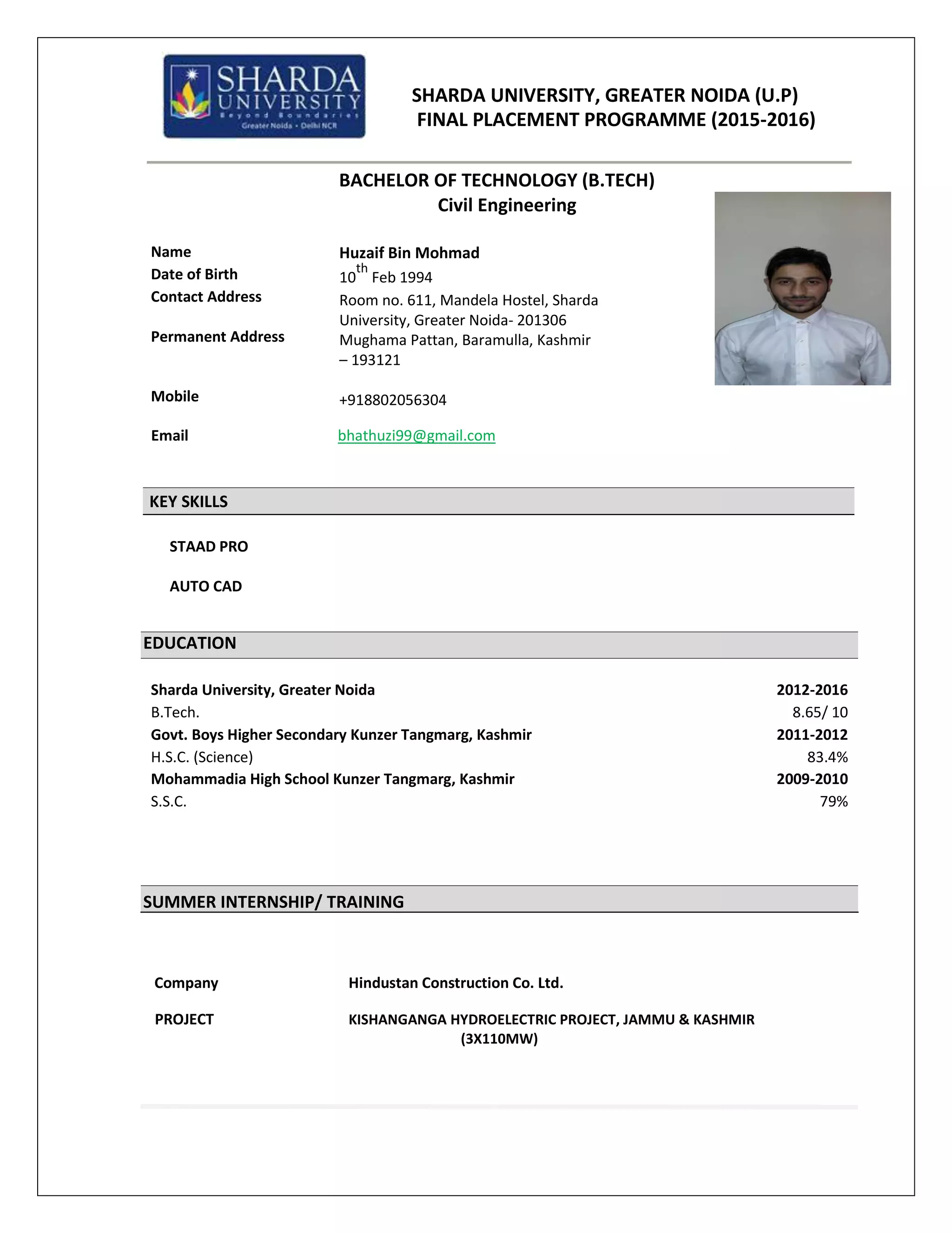 updated_resume_of huzi + sharda | PDF
