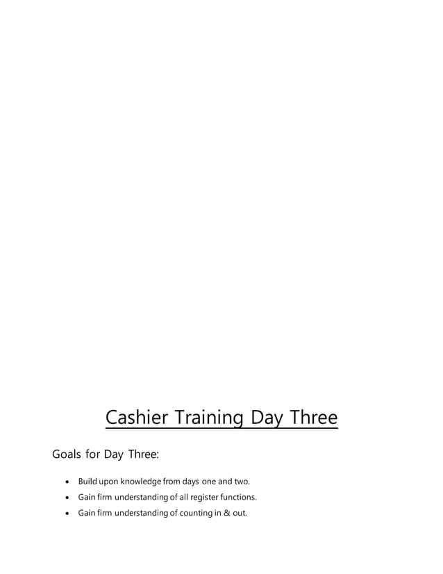Cashier Training DMR | DOCX | Grocery Shopping | Shopping