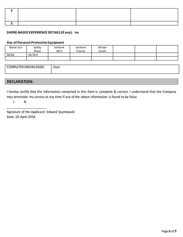 APPLICATION FORM | DOCX | Business | Business and Finance