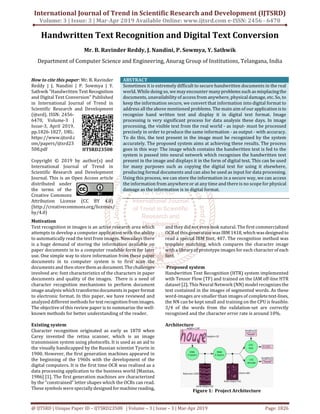 Handwritten Text Recognition and Digital Text Conversion | PDF
