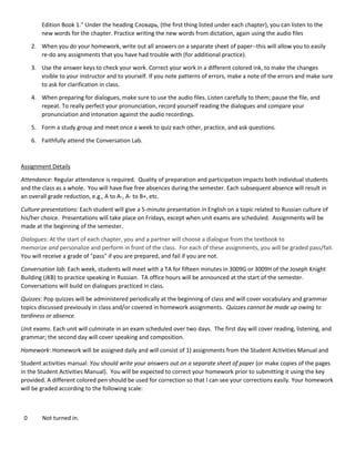 Russian Syllabi (beg, int, adv) | PDF | Educational Assessment | Education