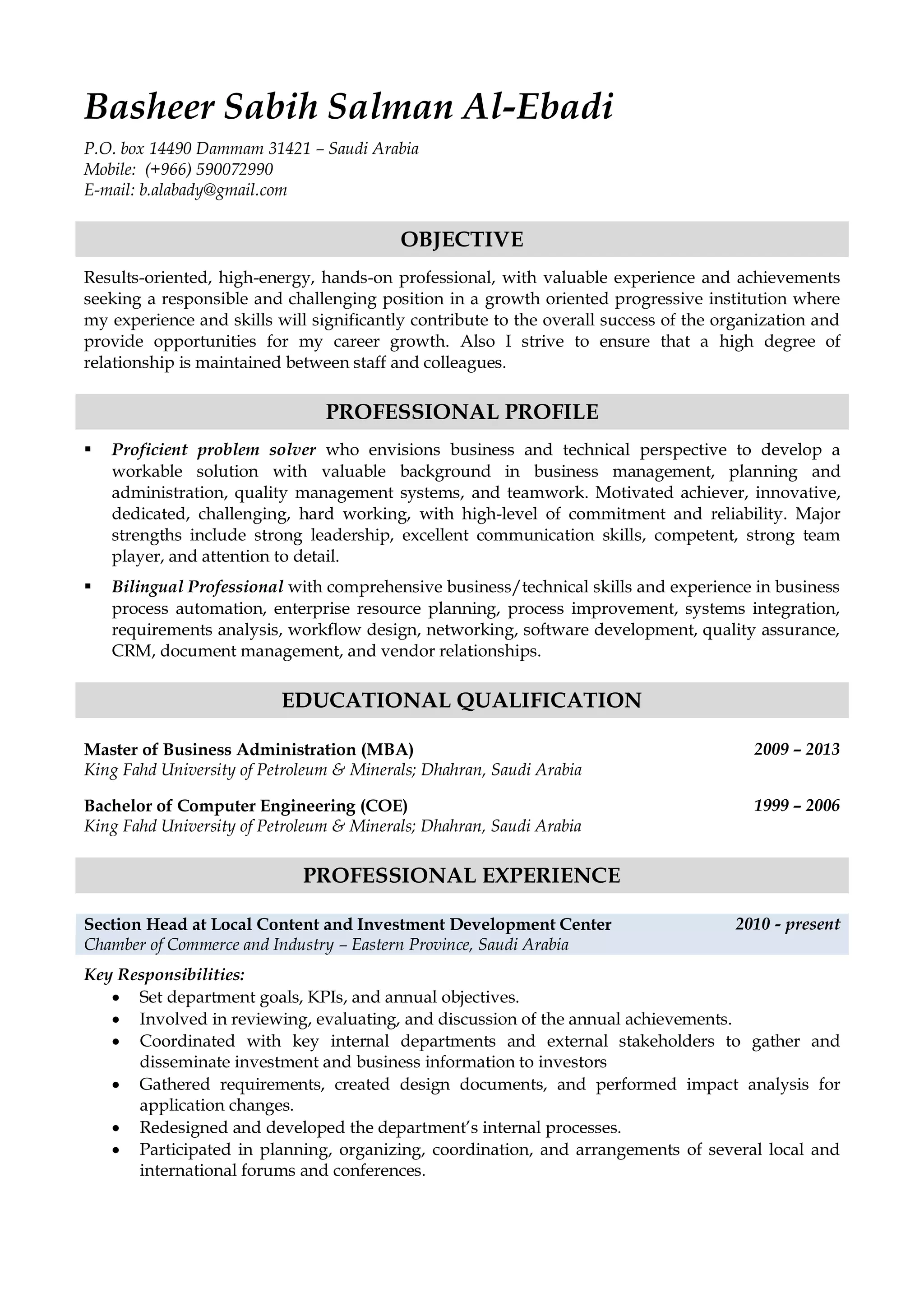 Basheer Al-Ebadi CV | PDF | Web Development | Internet