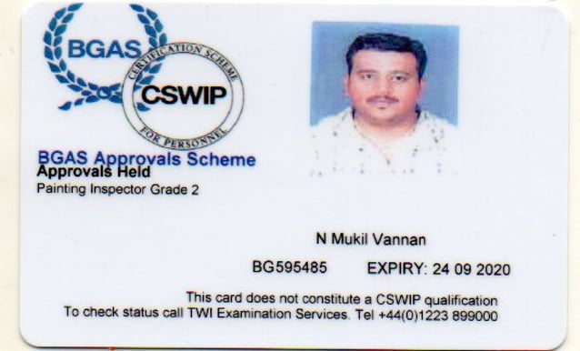 CSWIP (BGAS Painting Inspector) | PDF