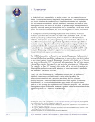 NSTC Policy for Enabling the Development, Adoption and Use of Biometric ...
