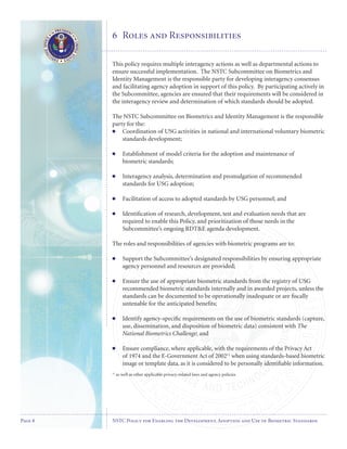 NSTC Policy for Enabling the Development, Adoption and Use of Biometric ...