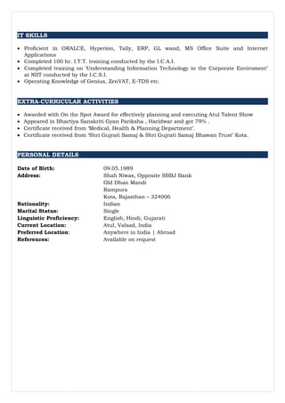 Kalpit Shah CV | DOC
