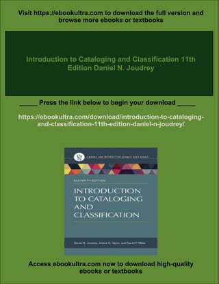 Introduction to Cataloging and Classification 11th Edition Daniel N ...