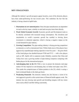 Indian Steel Pipe Industry Report | PDF