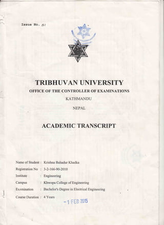 Bachelor Transcript1 | PDF