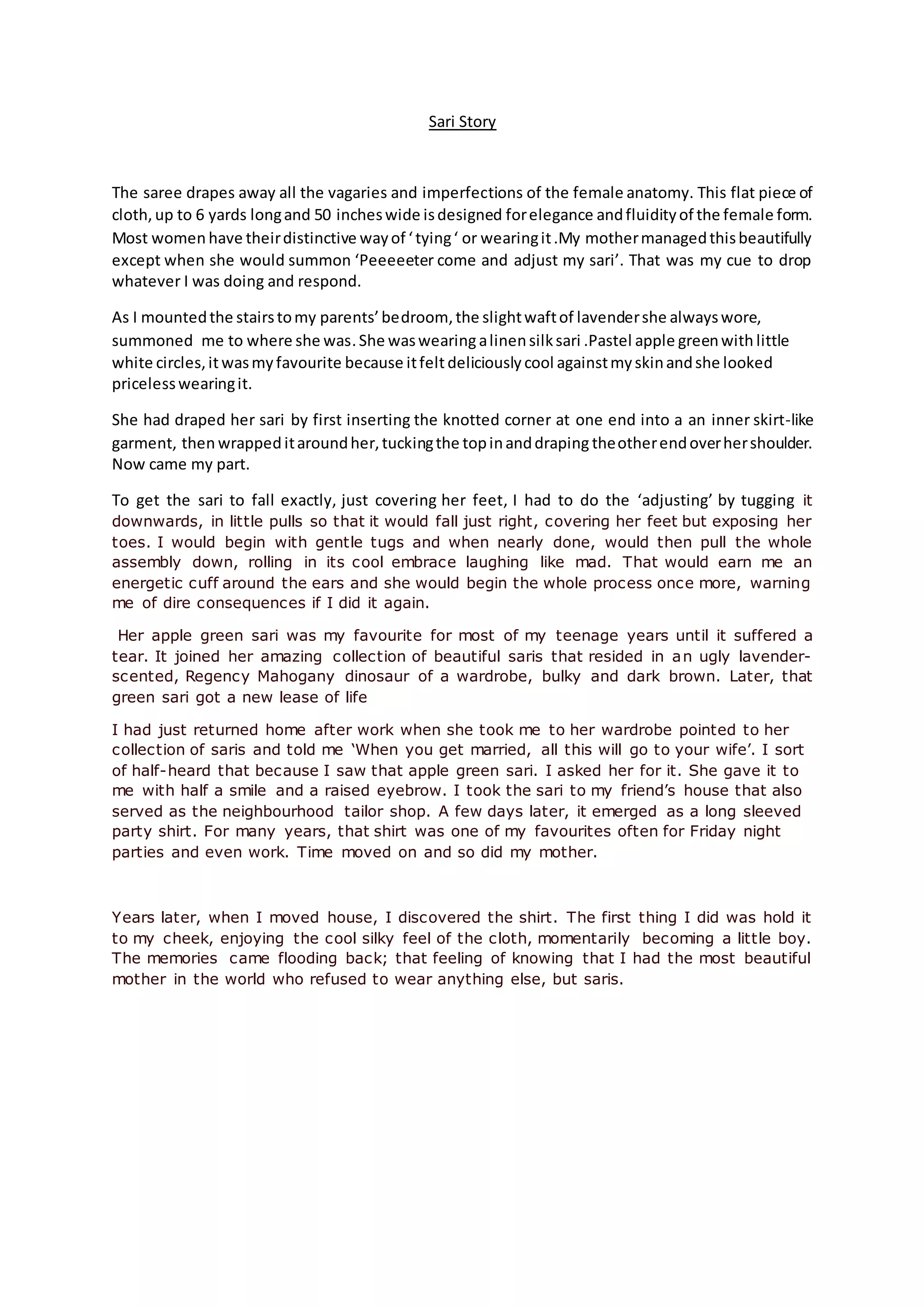Sari Story | DOCX