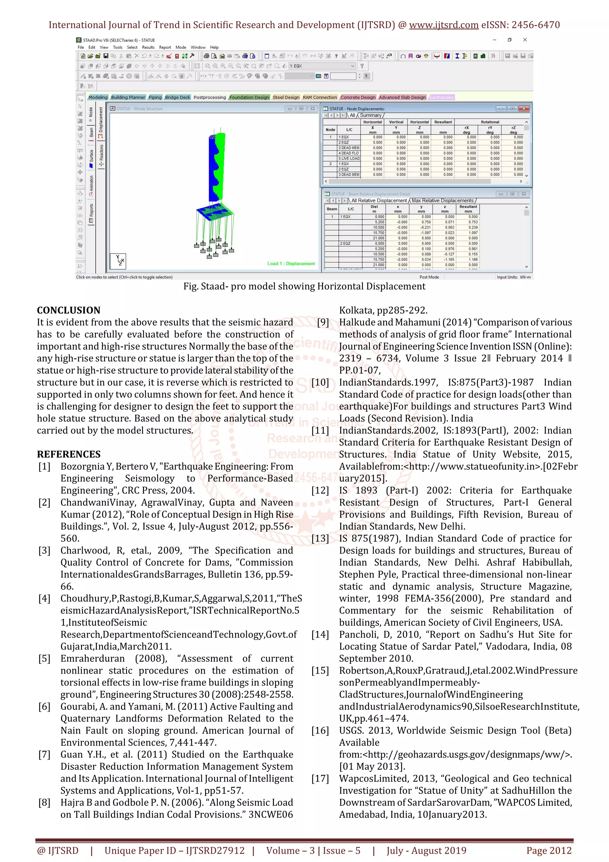 Modeling and Design of High Rise Statue of Lard Shree Ram using Staad Pro Software | PDF