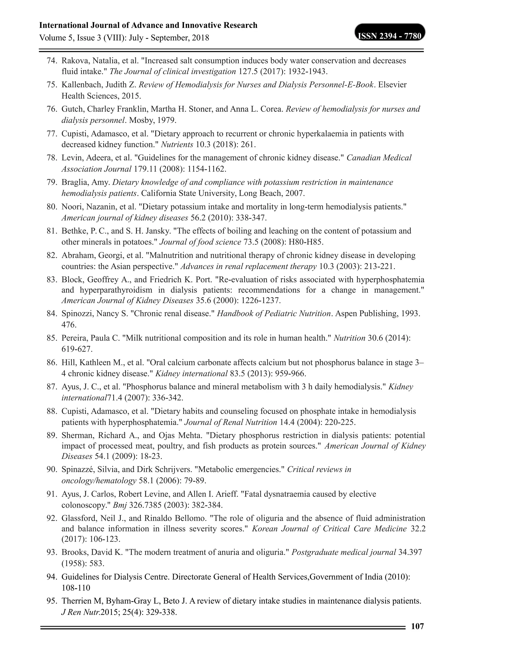 A review nutrition in chronic kidney disease patients | PDF