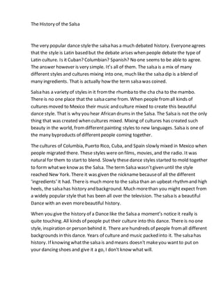 the history of the Salsa | DOCX
