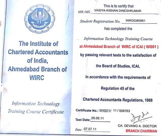 Information Technology Certificate | PDF
