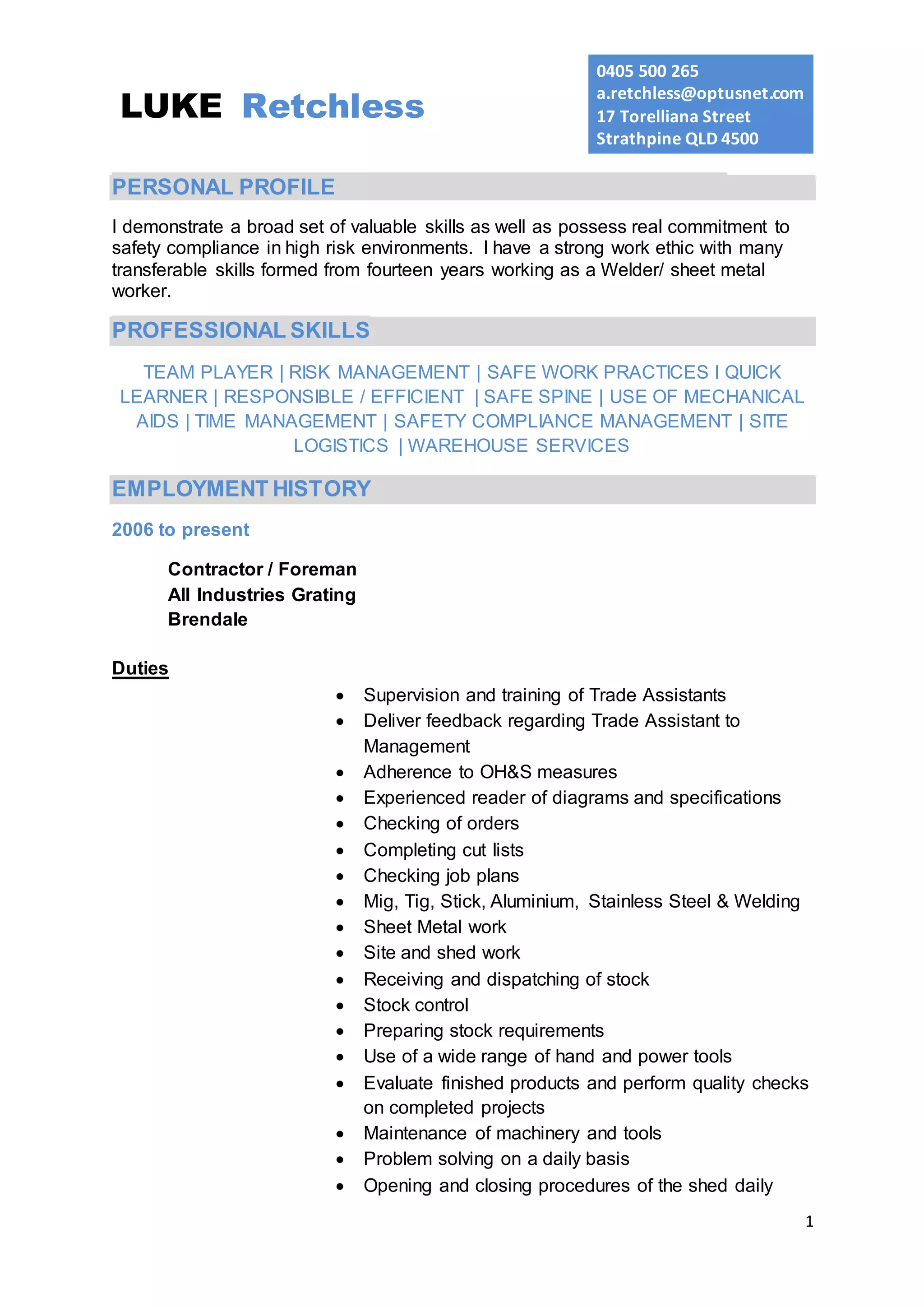 Luke Retchless resume | DOCX