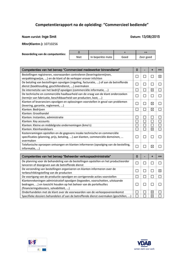 Competentierapport Inge Smit | PDF