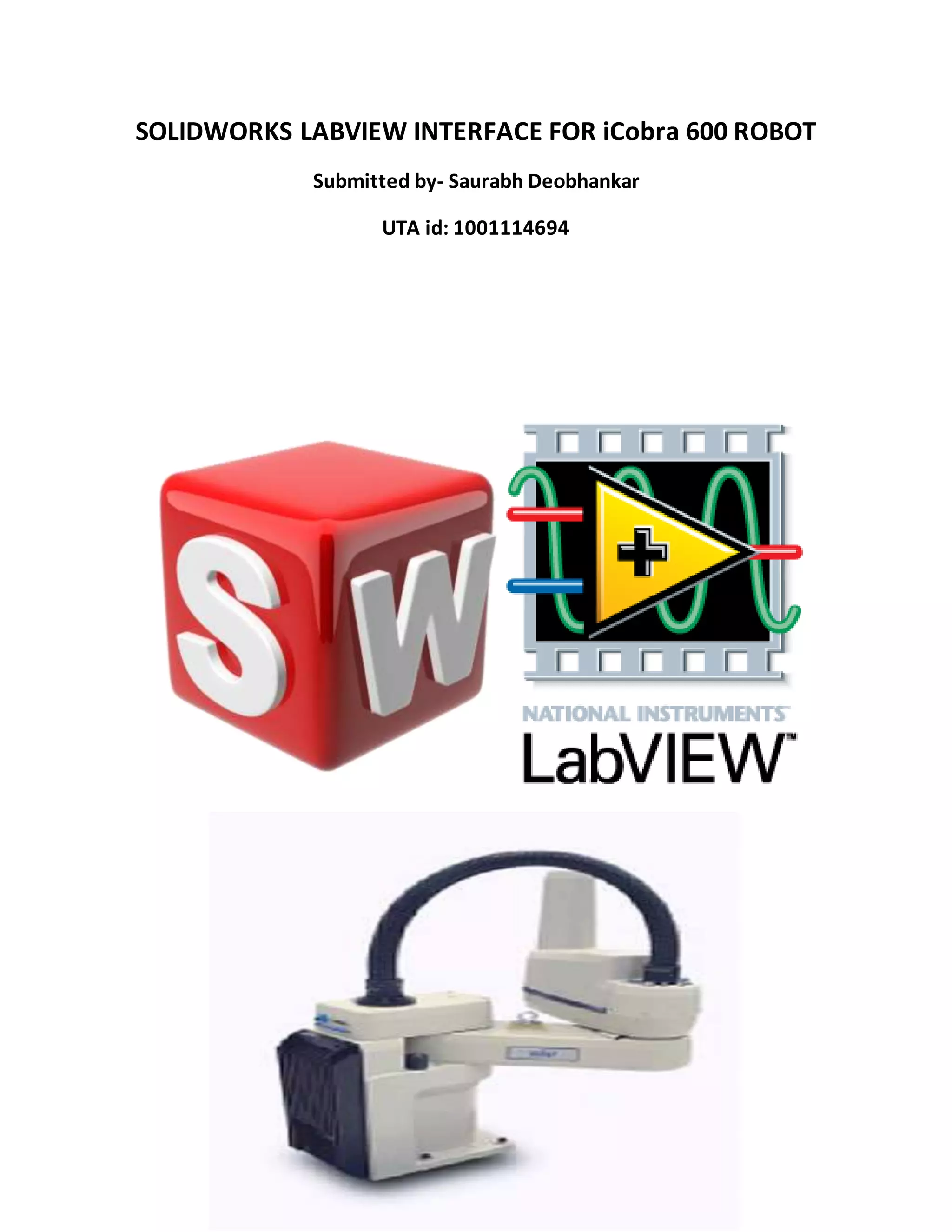 SOLIDWORKS LABVIEW INTERFACE FOR iCOBRA 600 ROBOT | DOCX | Computer Software and Applications ...