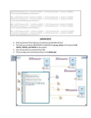 SOLIDWORKS LABVIEW INTERFACE FOR iCOBRA 600 ROBOT | DOCX