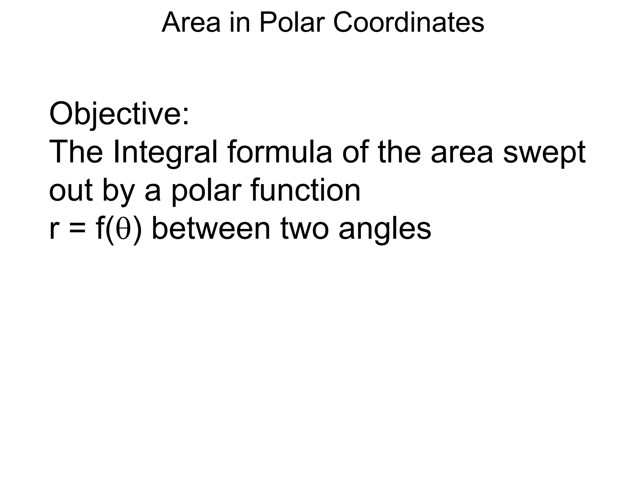 36 area in polar coordinate | PPT