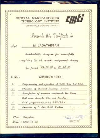 CMTI post diploma | PDF