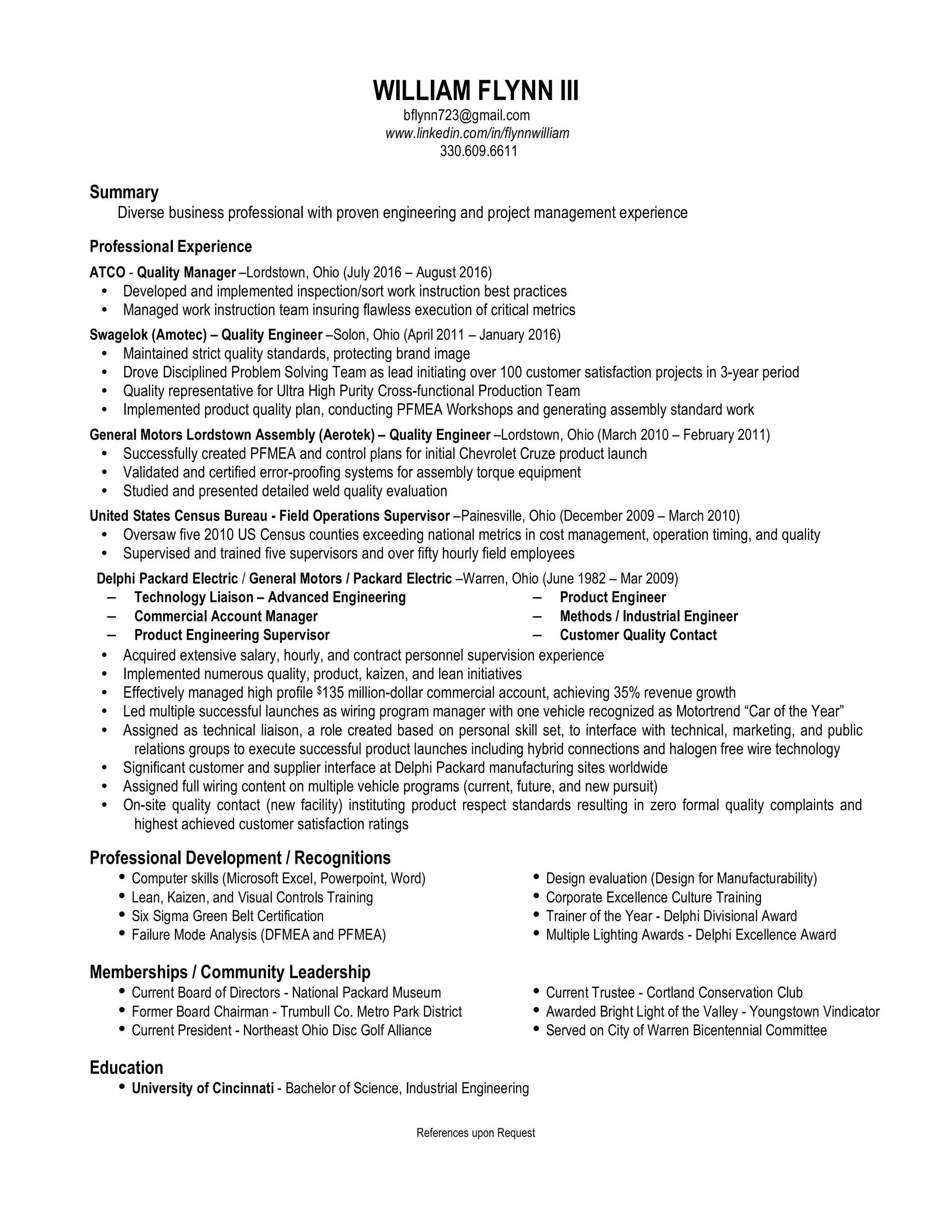 1 17 W Flynn Resume | PDF