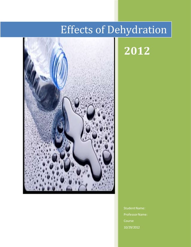 Effects of Dehydration | DOCX | Nutrition | Healthy Living