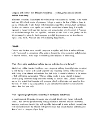 Effects of Dehydration | DOCX