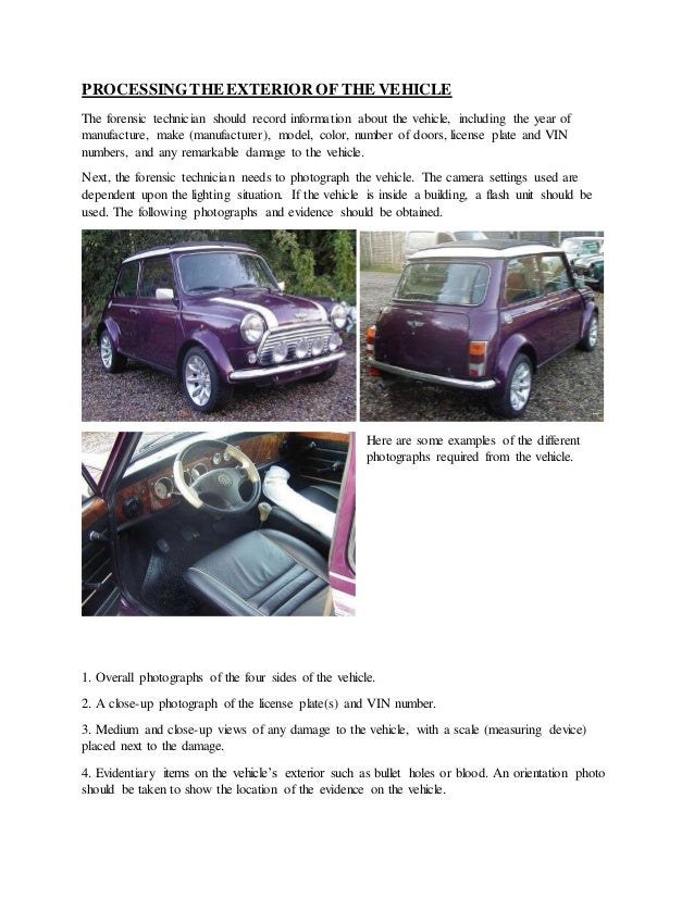 HOW TO INSTRUCTION GUIDE FOR HOW TO PROCESS A VEHICLE FOR EVIDENCE-FO…